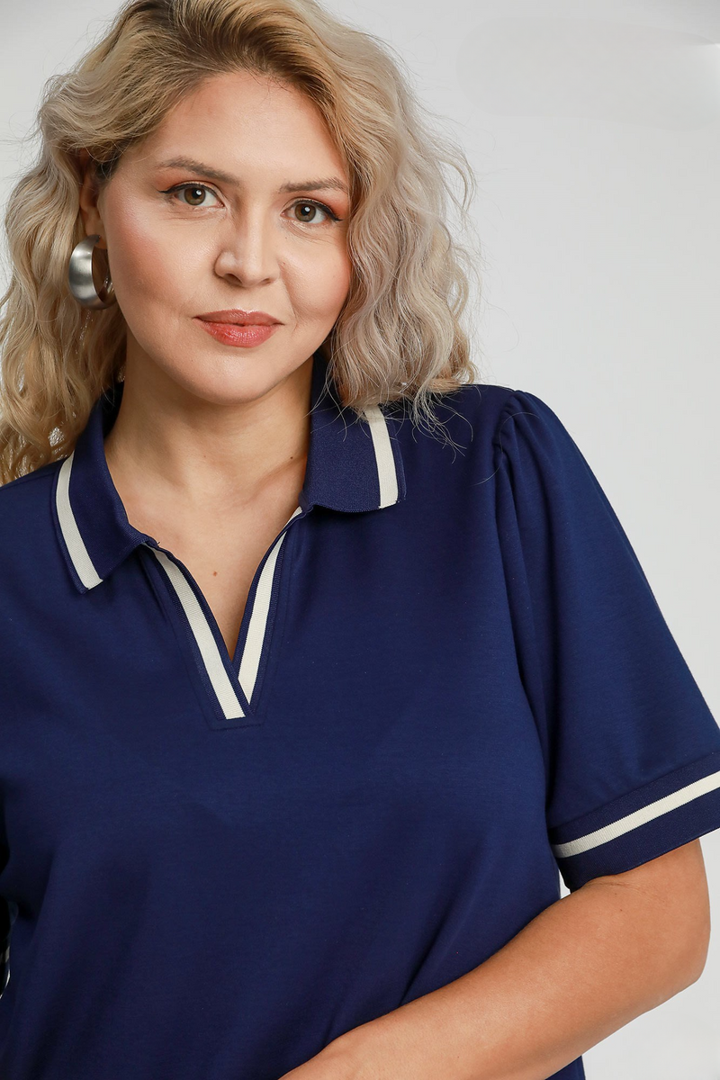 Kennedy Plus Size Striped Collared Mini Dress – The Fluffy Flamingo